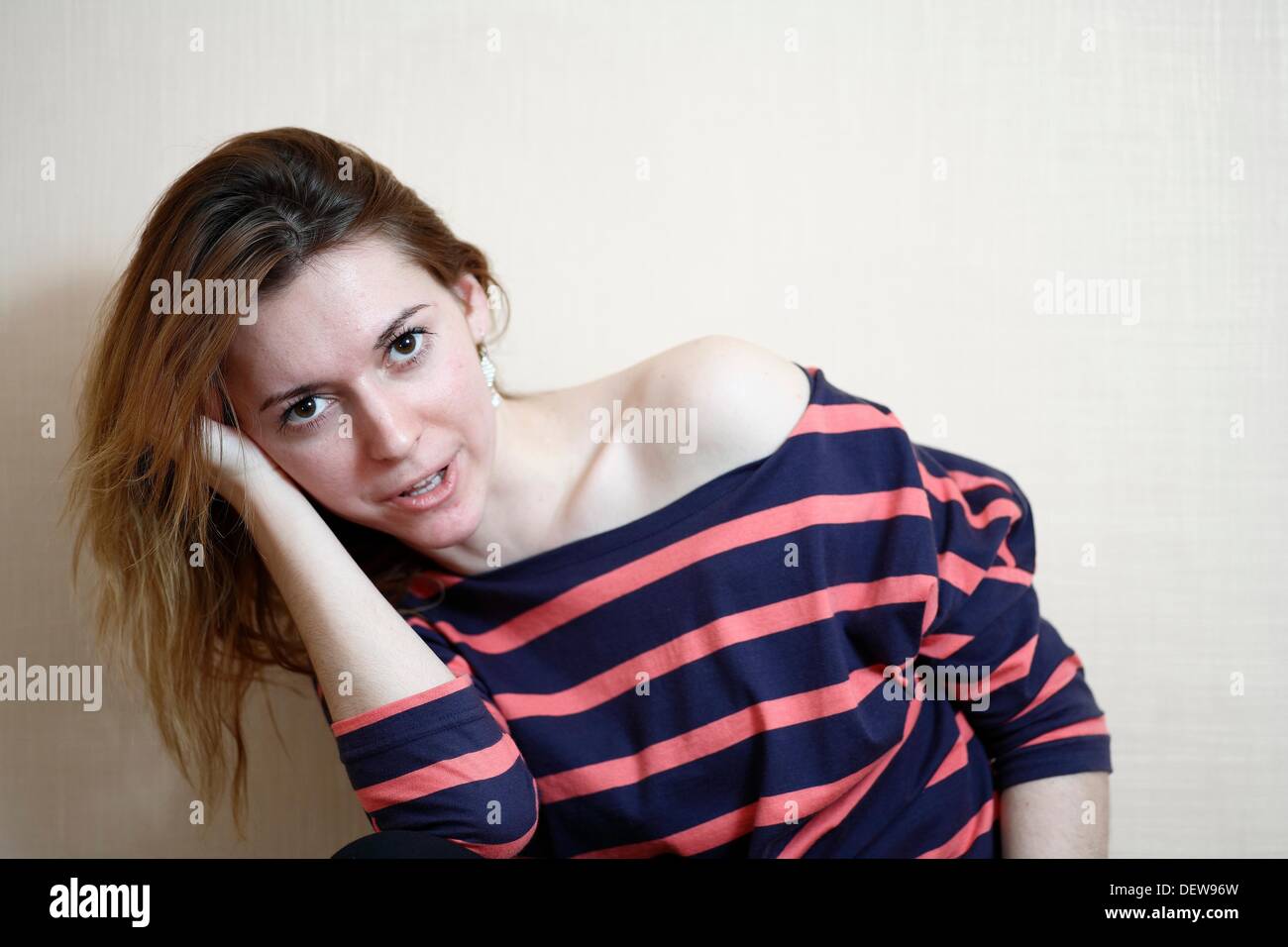 Light grey neckline hi-res stock photography and images - Alamy