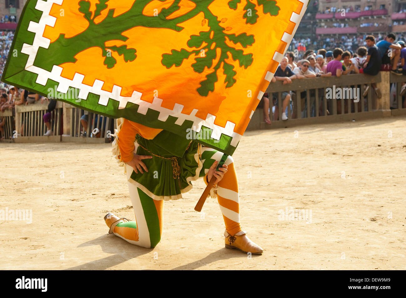 flag wavers, contrada of the woods, palio of siena, siena, tuscany ...