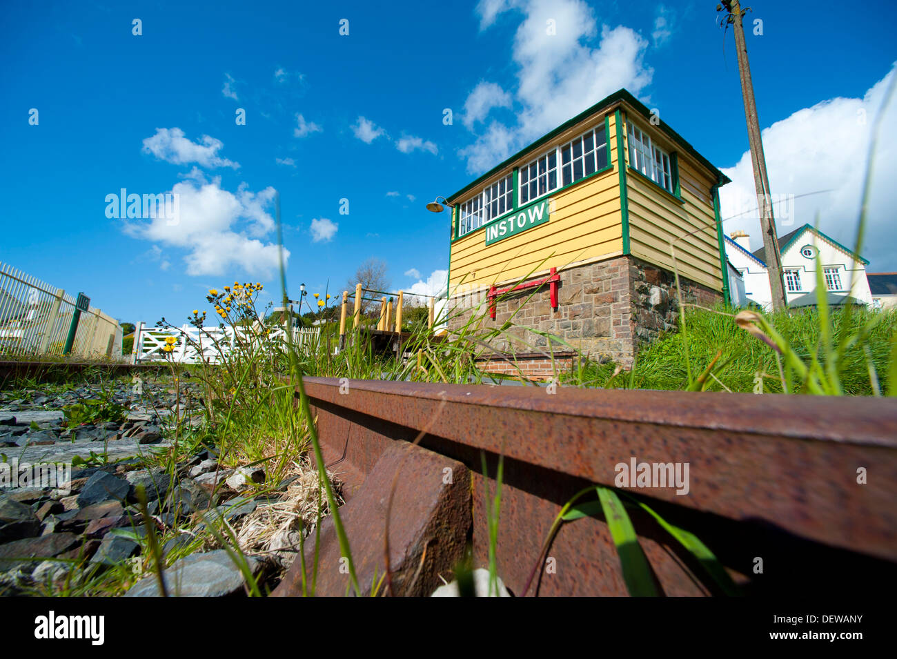 Disused railway signal box on Tarka Trail at Instow Devon England UK ...
