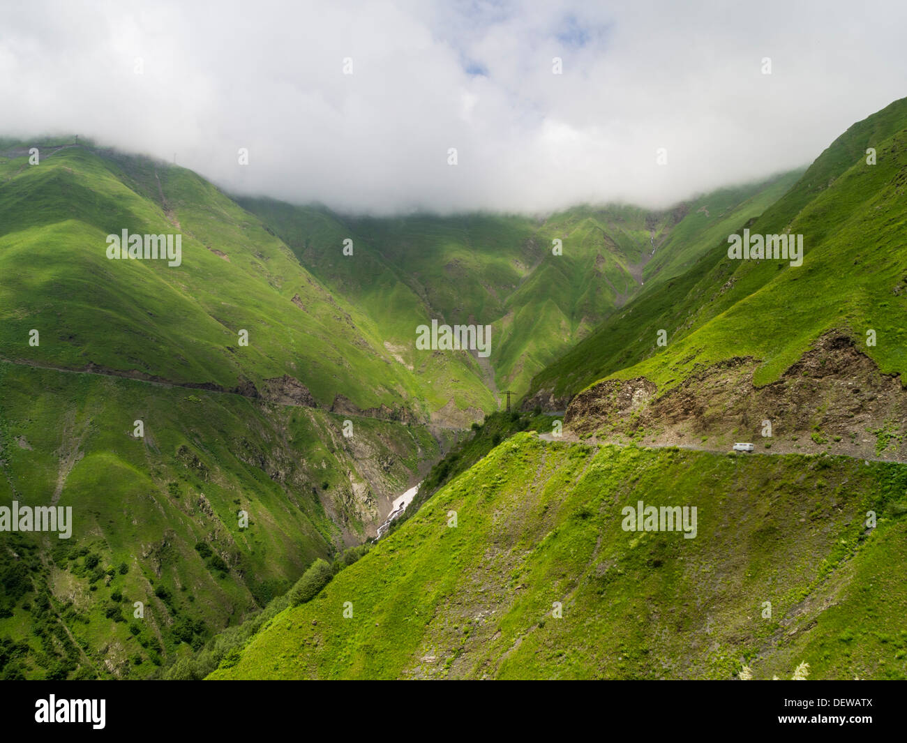 Road to Omalo in Tusheti region, Georgia, Caucasus. The road is know as ...