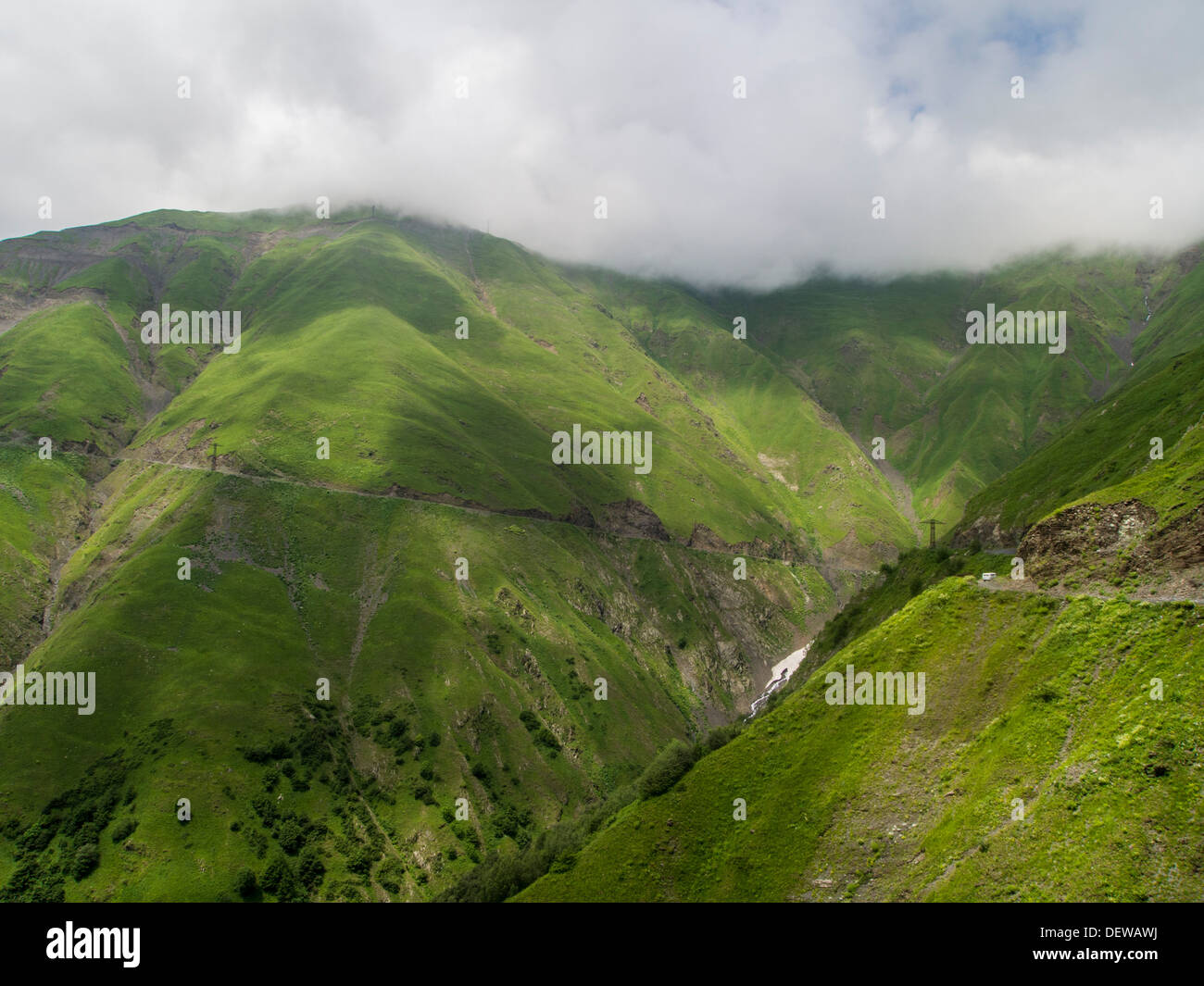 Road to Omalo in Tusheti region, Georgia, Caucasus. The road is know as ...