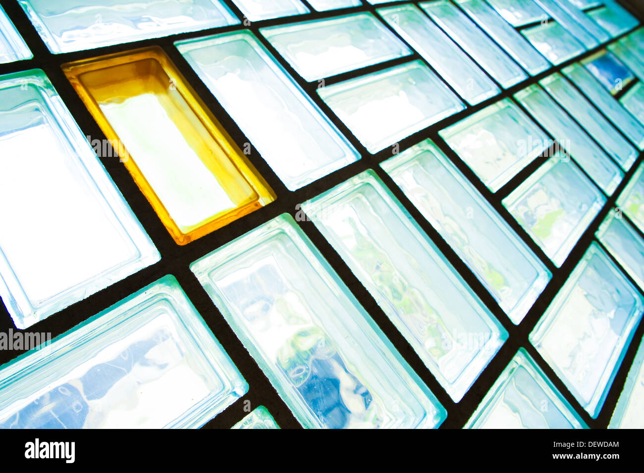 A glass brick wall background. Architecture interior Stock Photo - Alamy