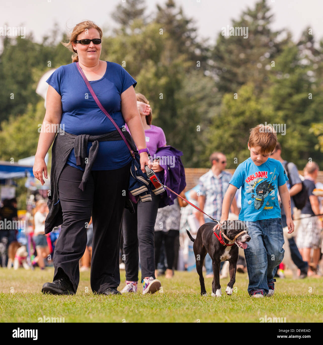 A woman with her dog at The All About Dogs Show at the Norfolk ...