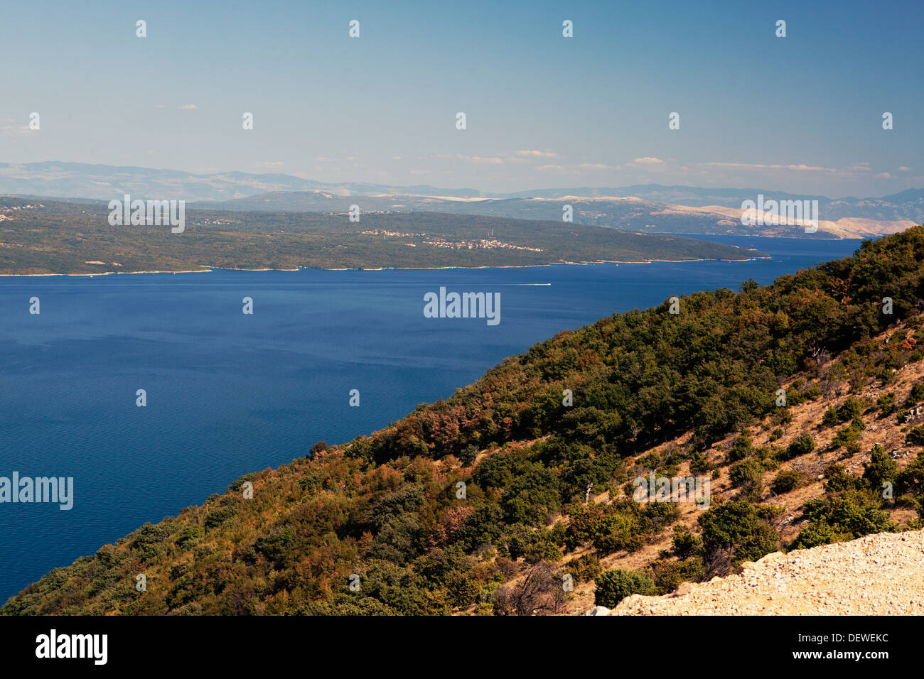 Croatian islands Cres and KRK and Mediterranean sea Stock Photo - Alamy