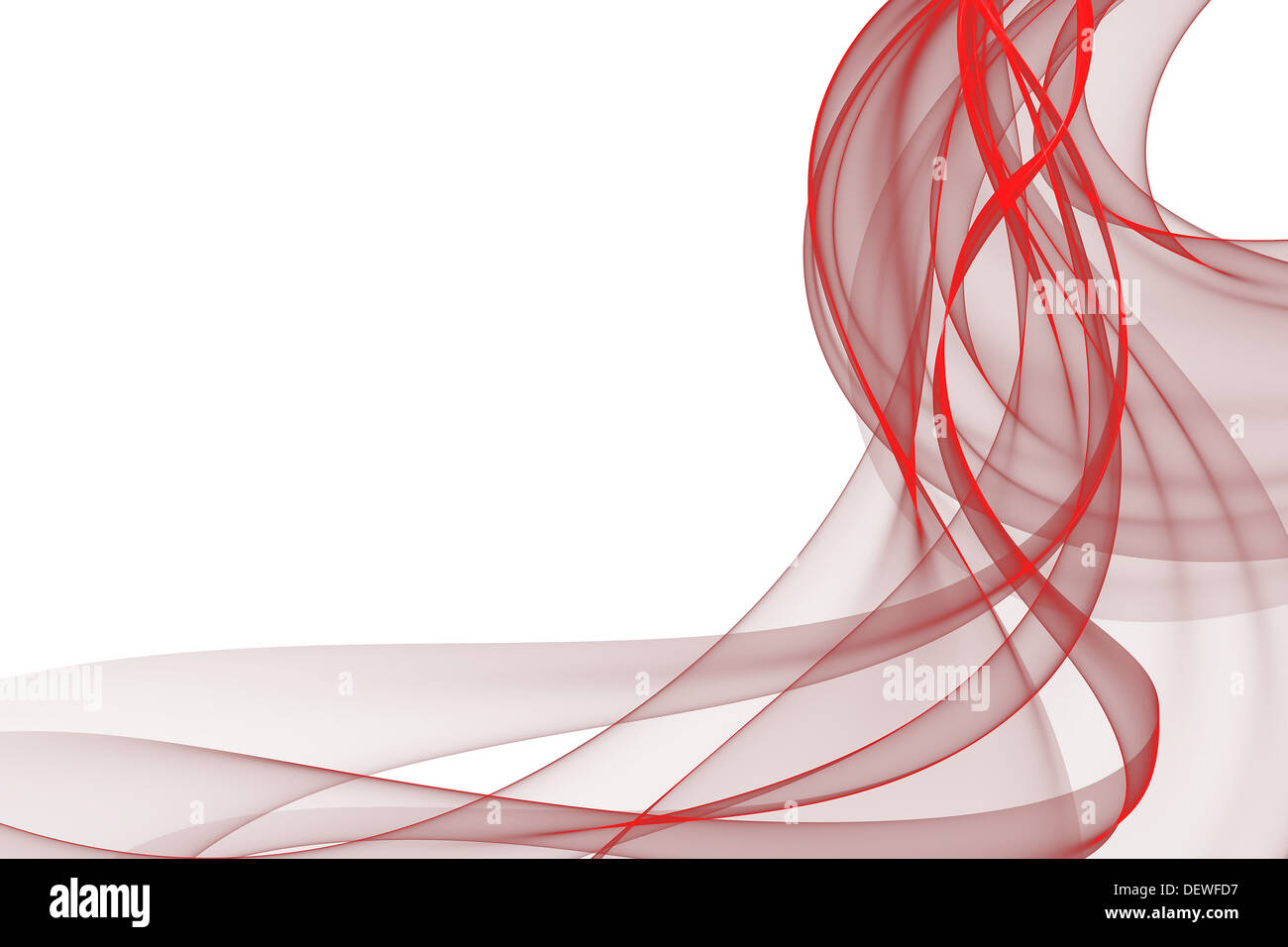 abstract red ribbon waves on a white background Stock Photo - Alamy