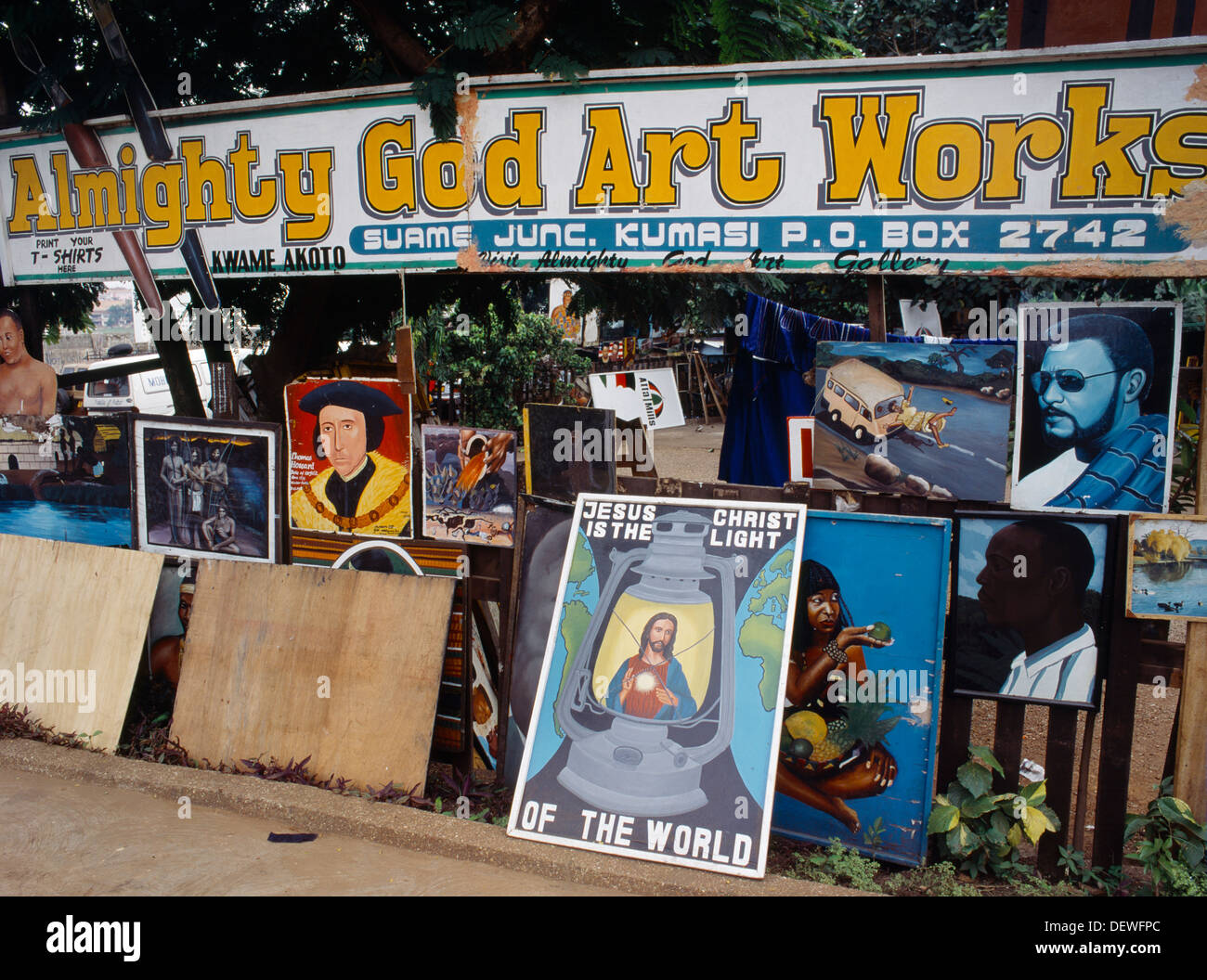 Ashanti Ghana Almighty God Art Works Shop Signs Street Paintings Stock ...