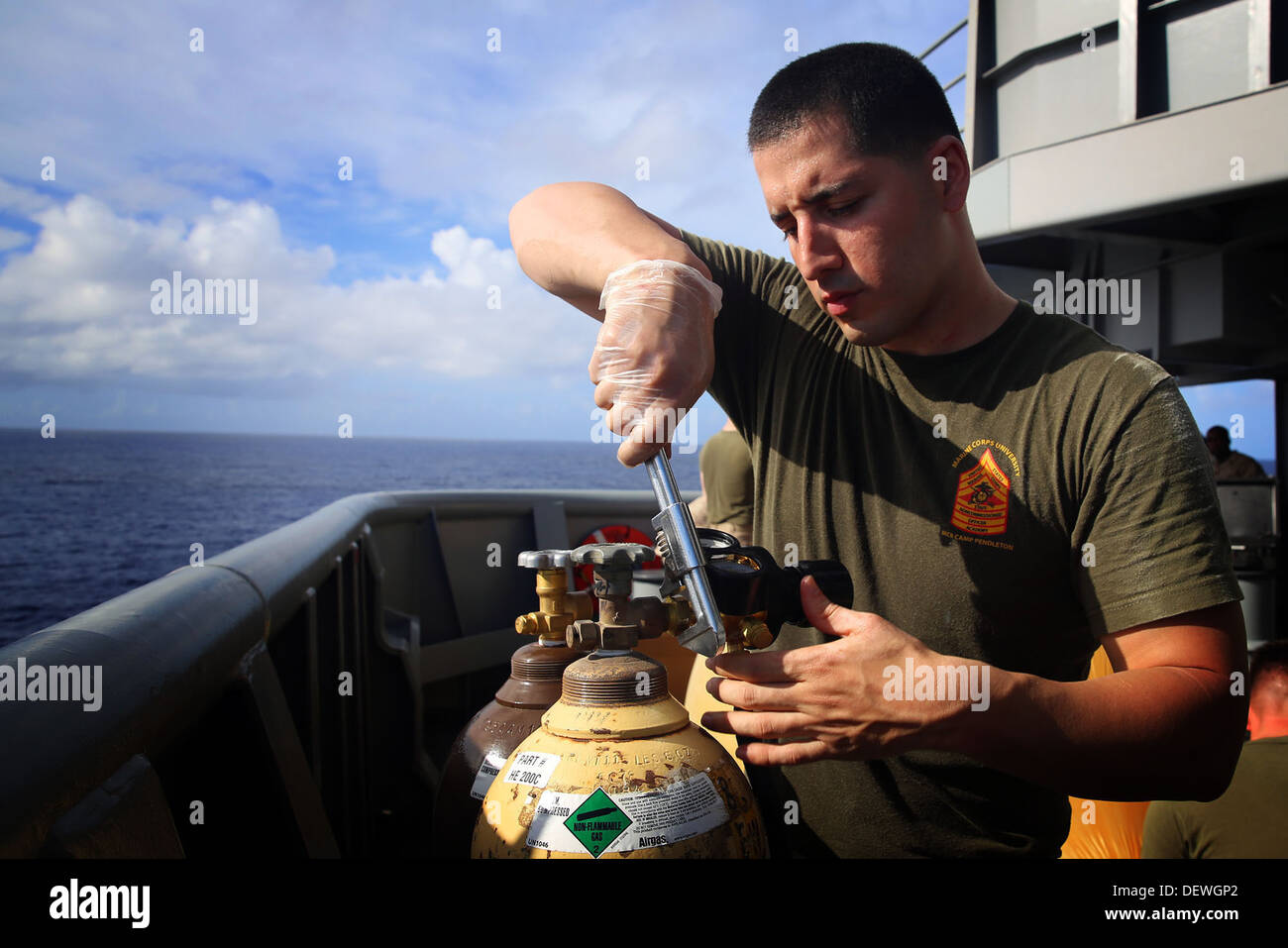 U.S. Marine Cpl. Tyrone Santaella, radio operator with 13th Marine ...