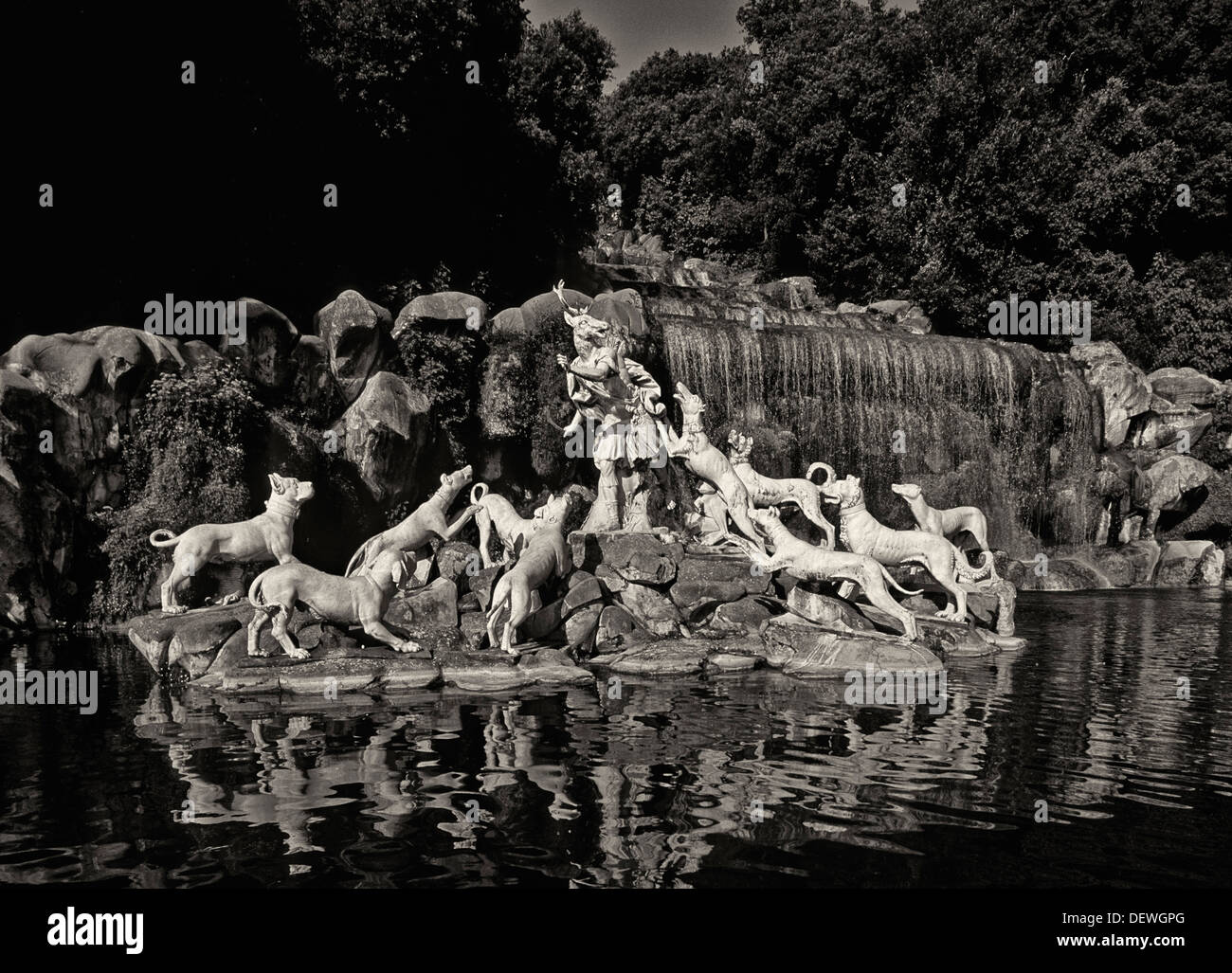 Fountain of Actaeon Attacked Dogs in the park of the Royal Palace at ...