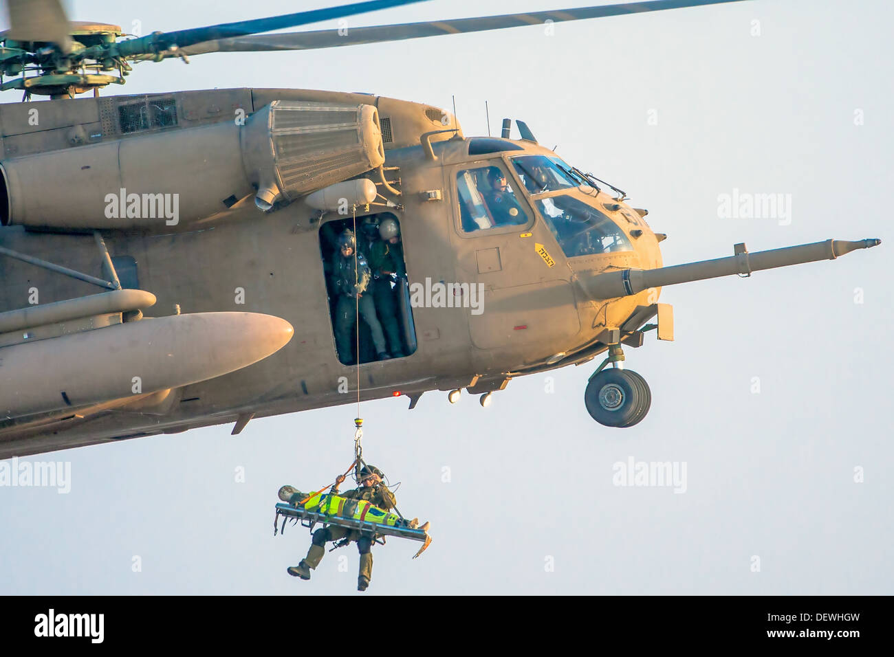 Israeli Air force (IAF) Sikorsky CH-53 helicopter during a rescue ...