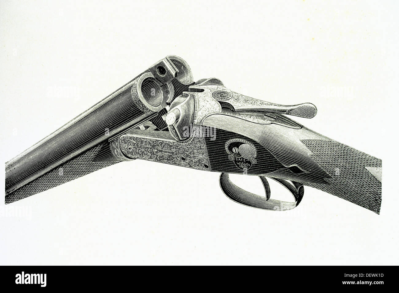 Double Barrel Shotgun Sketch