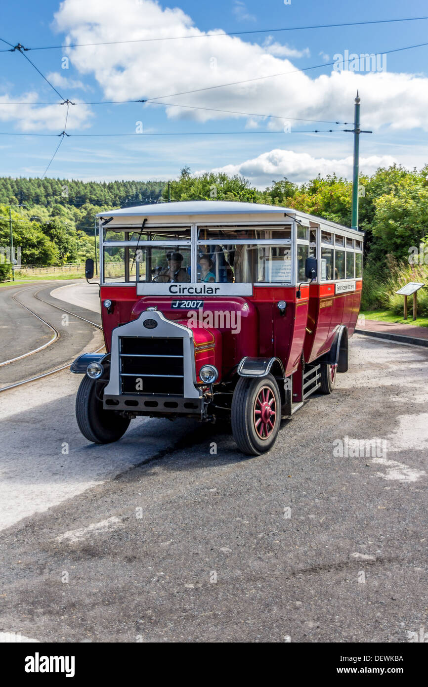Old style bus in Beamish Museum Stock Photo - Alamy