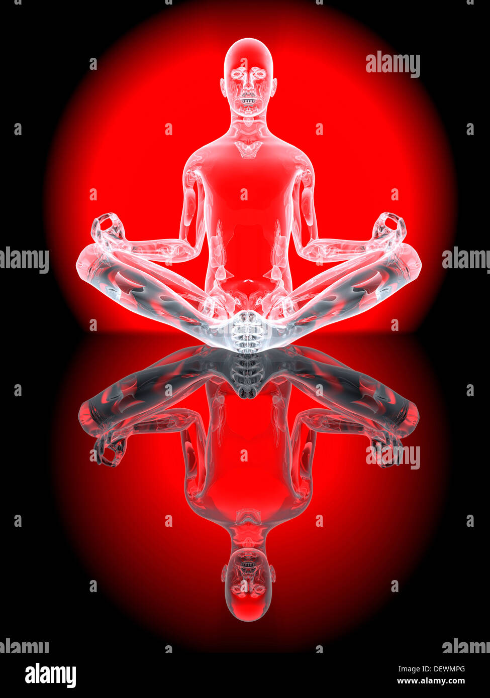 A yoga meditation pose. 3D Illustration Stock Photo - Alamy