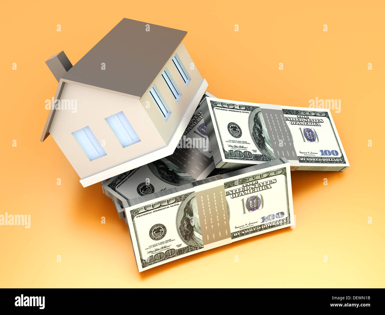 Money and Real estate. 3D rendered illustration Stock Photo - Alamy