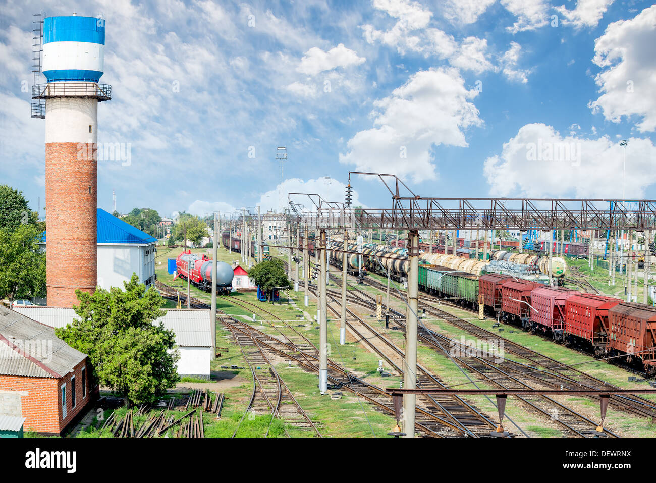 Railway station is photographed from above Stock Photo - Alamy
