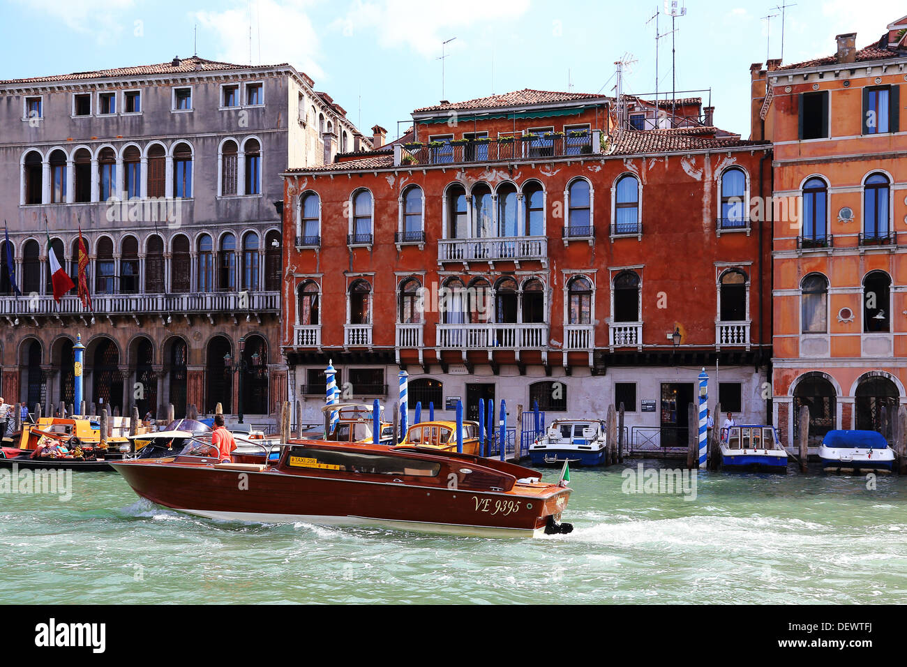 Water taxi on Canal Grande, Venice, Italy Stock Photo - Alamy