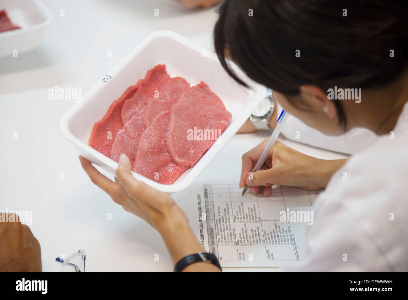 Laboratory meat sample woman hi-res stock photography and images - Alamy