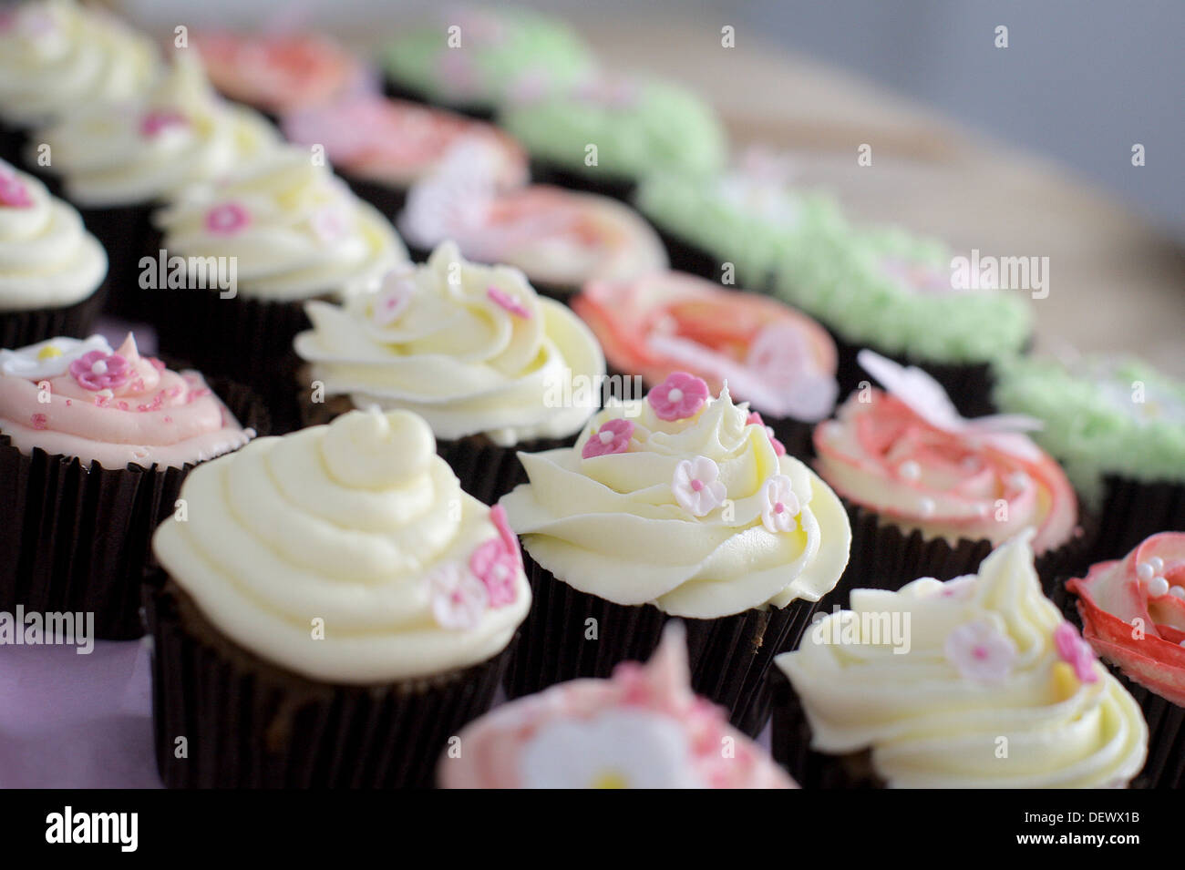 Iced cupcakes, decorated Stock Photo - Alamy