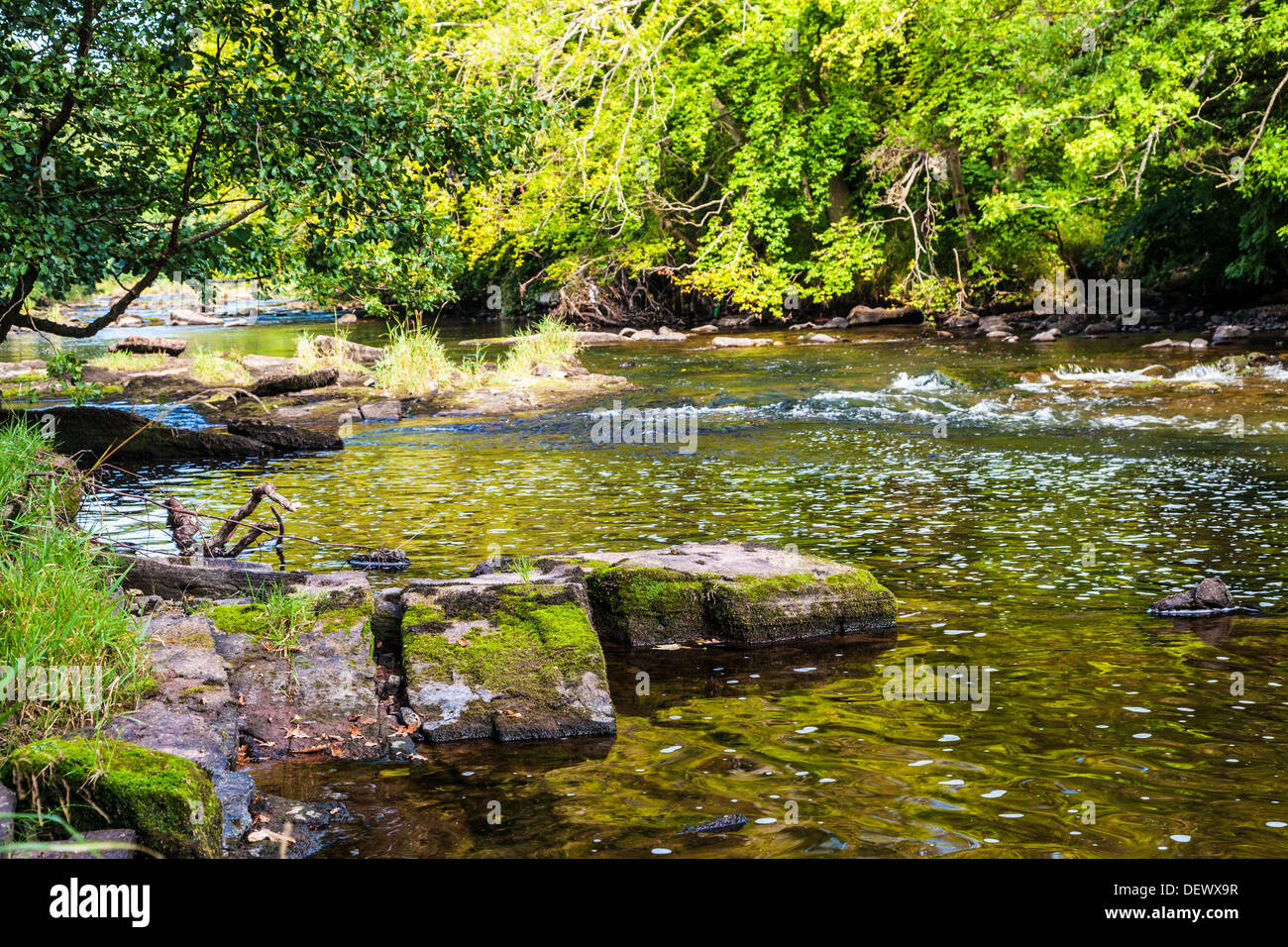 The River Usk near Llangynidr in the Brecon Beacons National Park ...