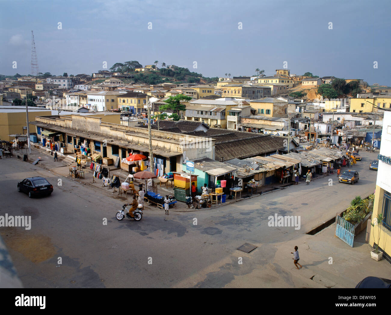 Cape Coast Ghana View Over Centre Stock Photo - Alamy