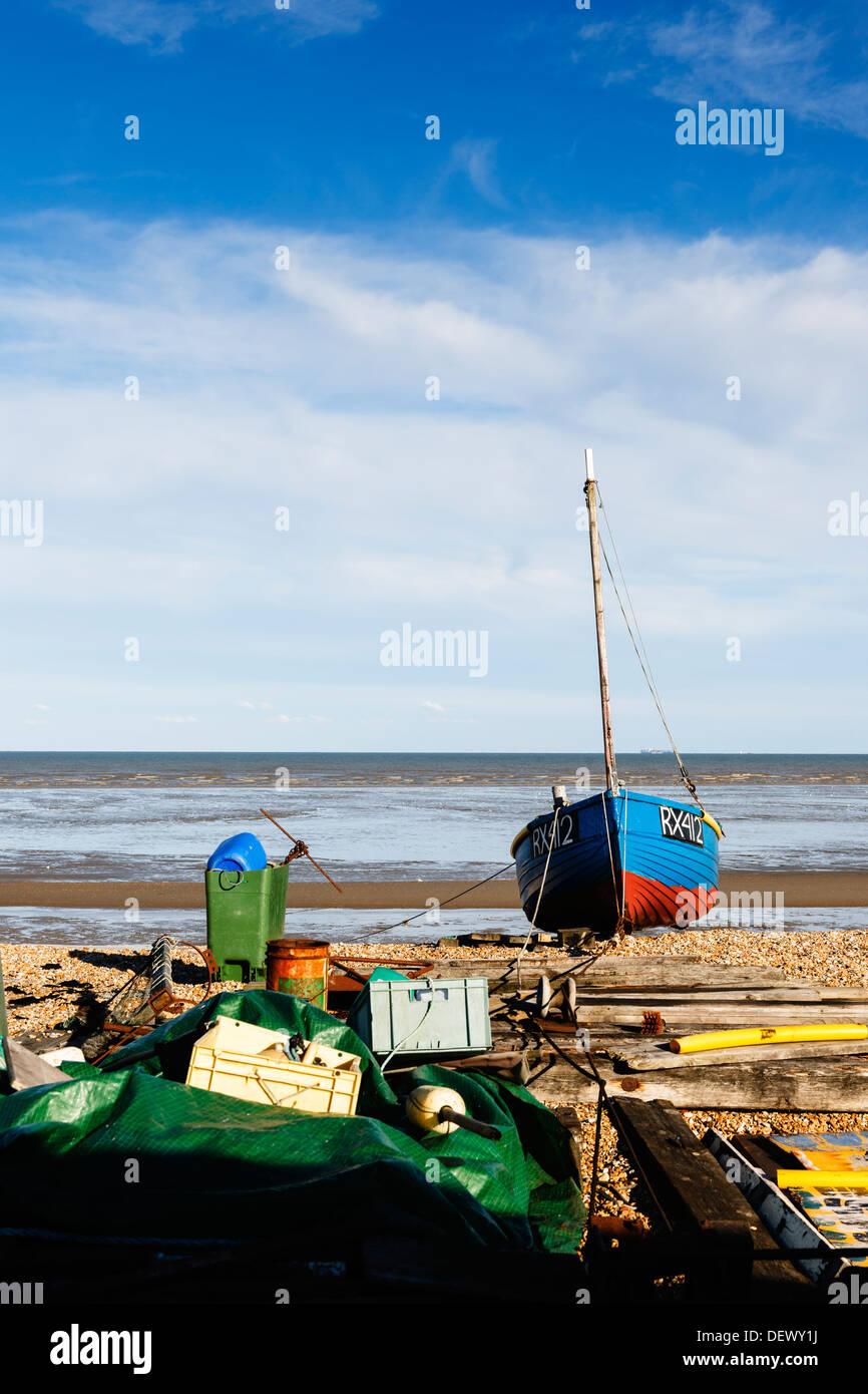 A boat on Greatstone Beach, New Romney, Kent, UK Stock Photo - Alamy