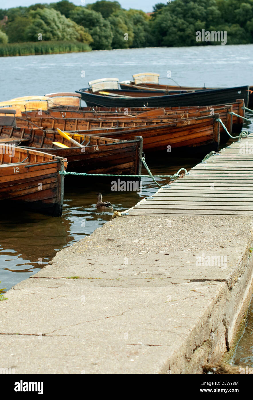 Rowing Boats moored at Hornsea Mere Stock Photo - Alamy