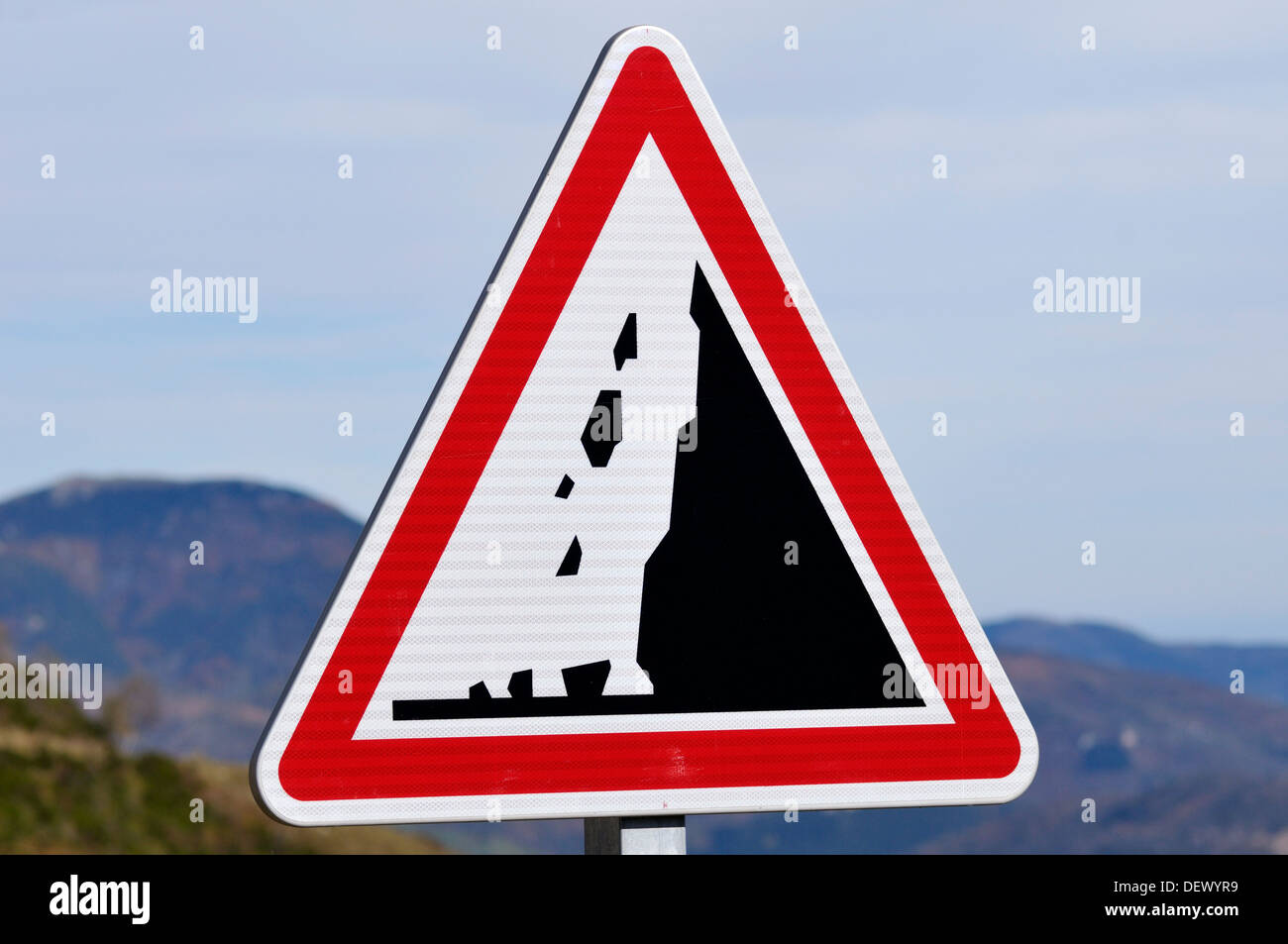 Falling rocks warning hi-res stock photography and images - Alamy