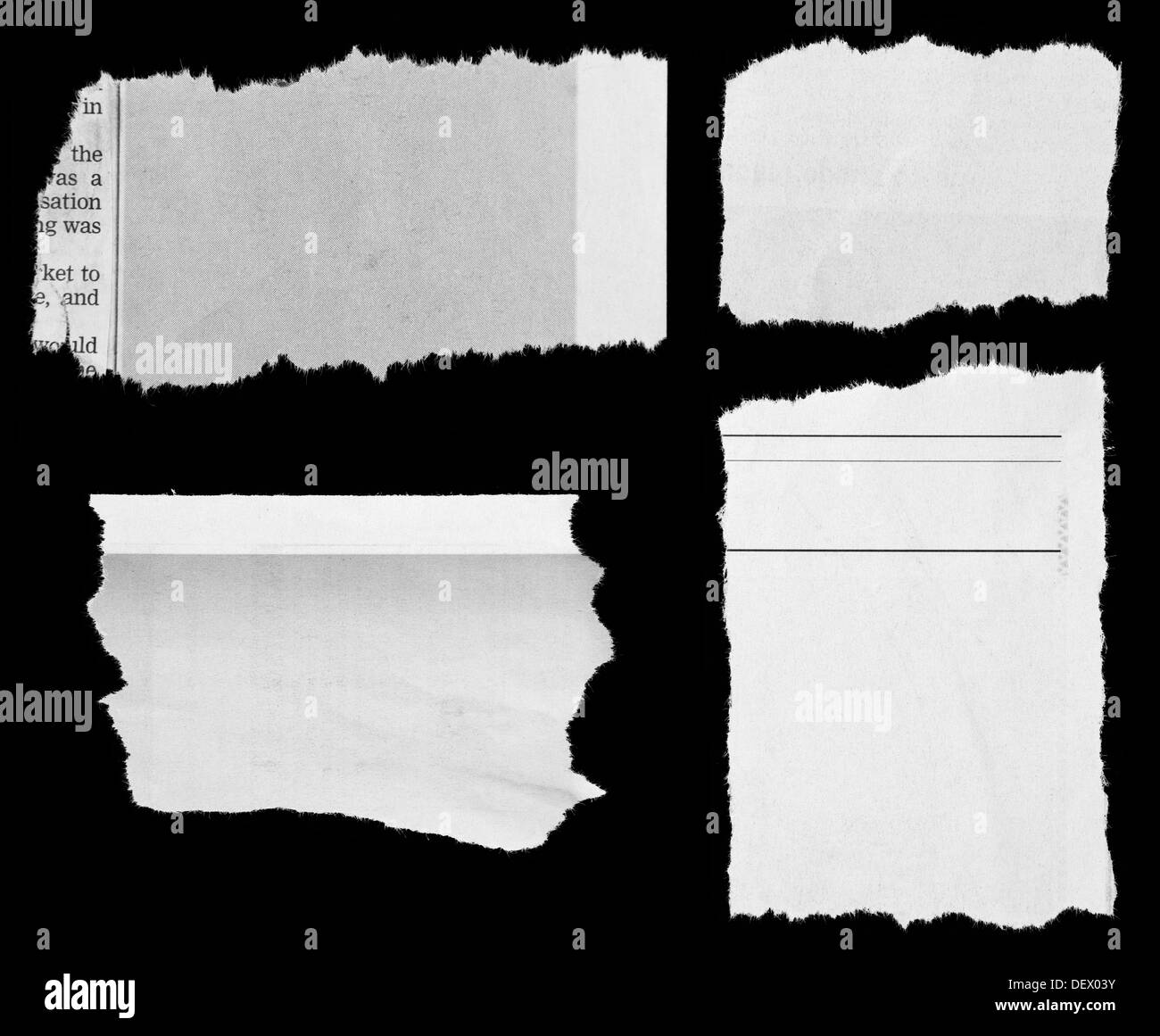 Torn pieces black paper Black and White Stock Photos & Images - Alamy