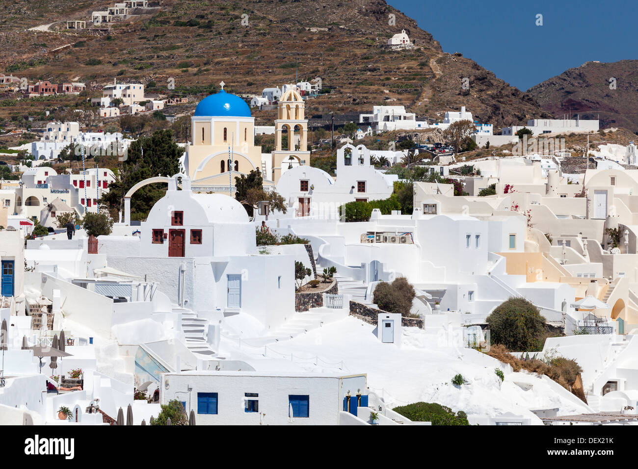 Buildings on the famous caldera at Oia Santorini Greece Europe Stock ...