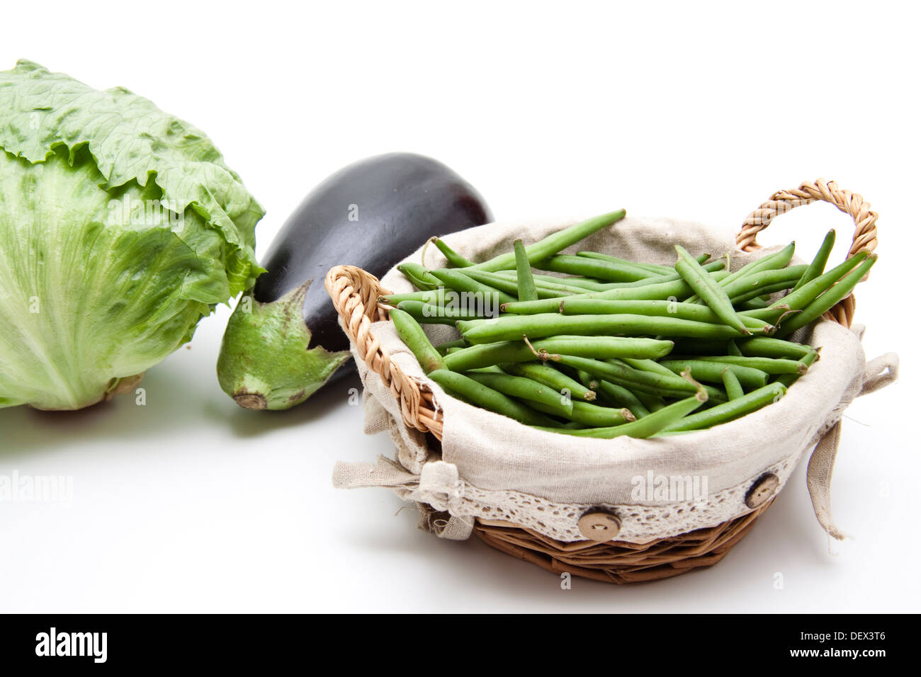Beans with aubergine Stock Photo - Alamy