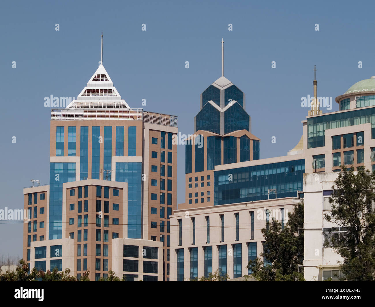 Changing skyline with newer buildings in the cantonment area of ...