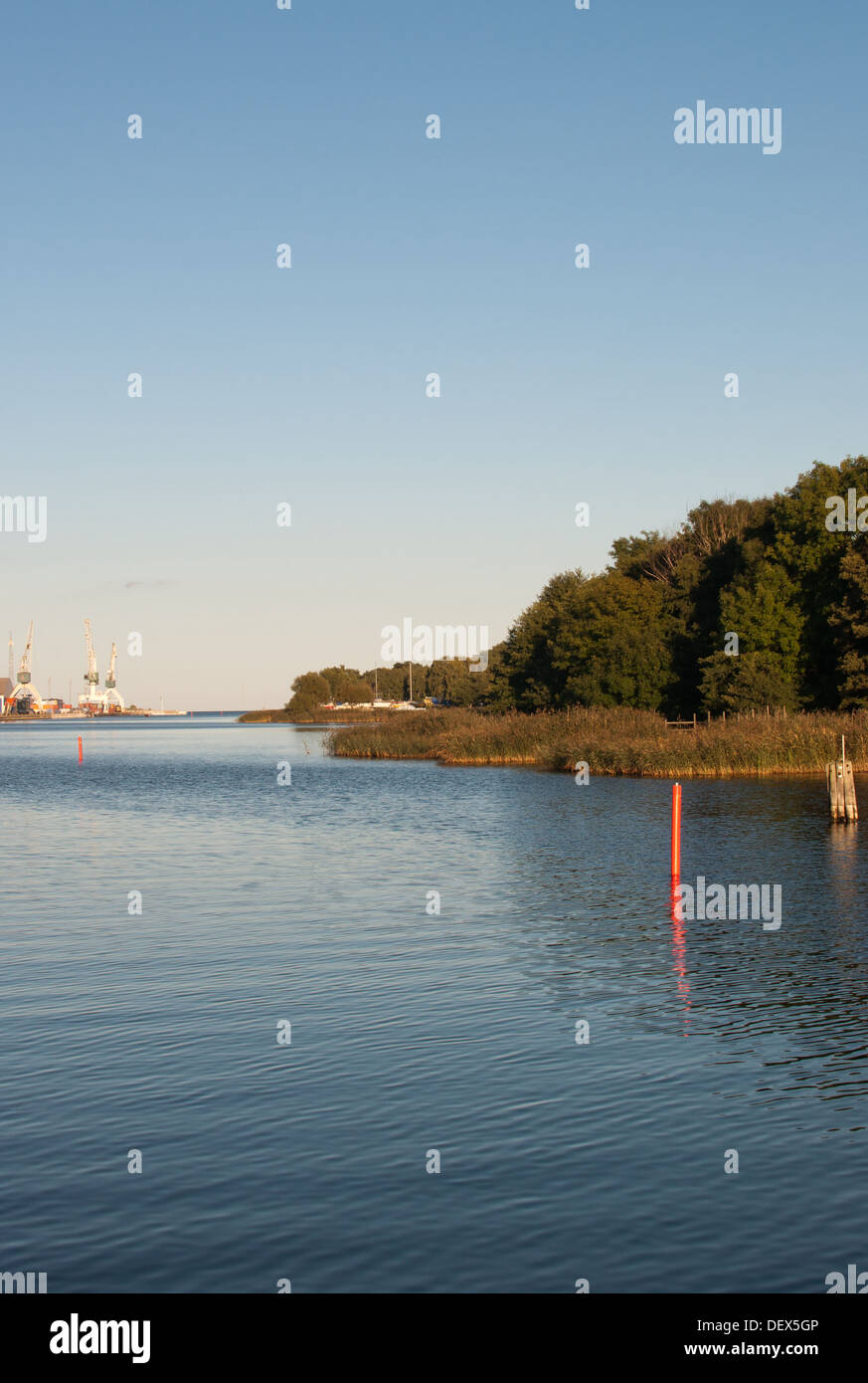 This is the port of Åhus Sweden , taken from the north side of Helge å ...