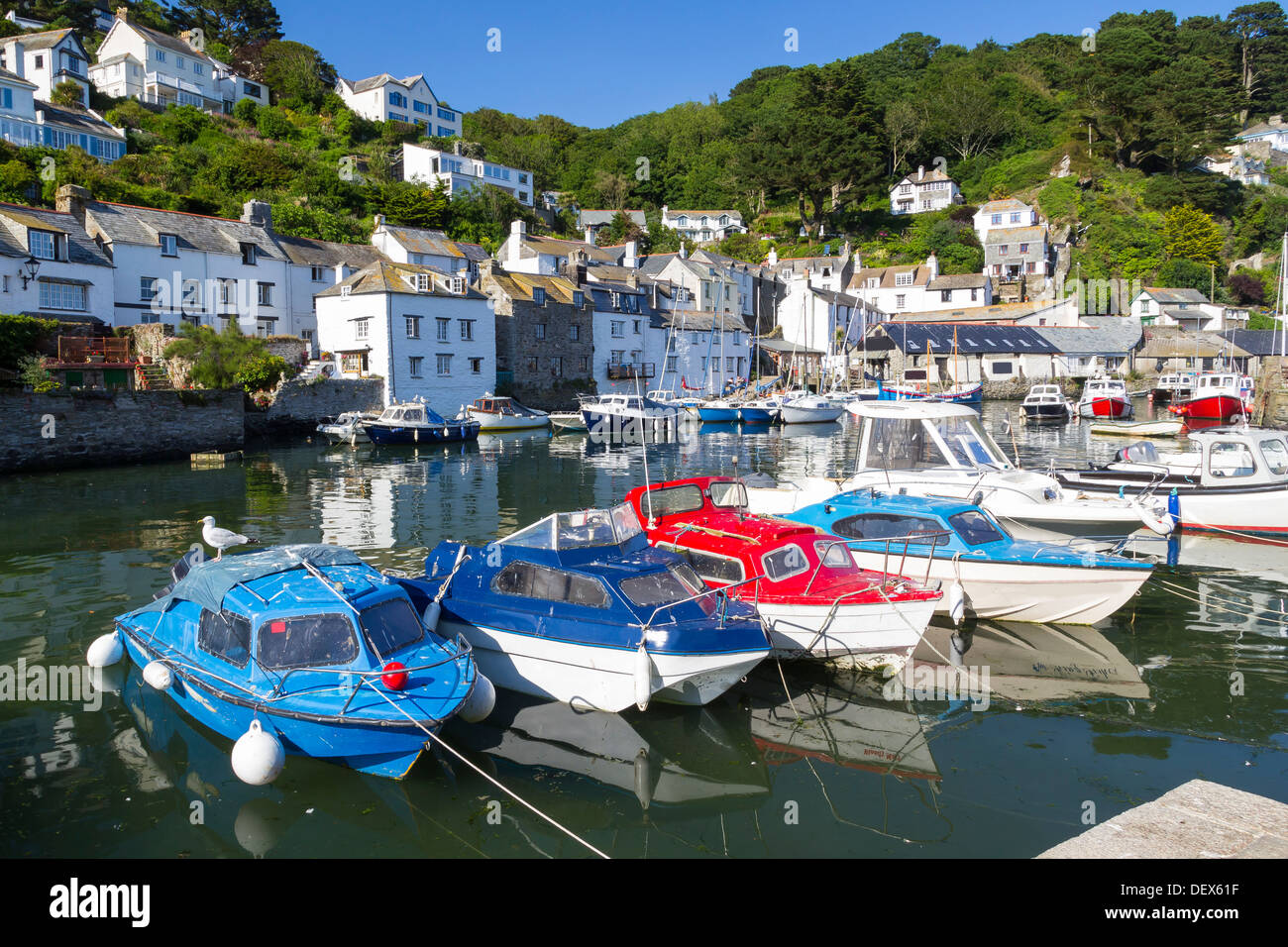 Historic Harbour at Polperro Cornwall England UK Europe Stock Photo - Alamy