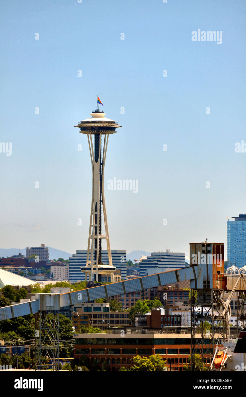 Space needle with Pride Flag Stock Photo - Alamy