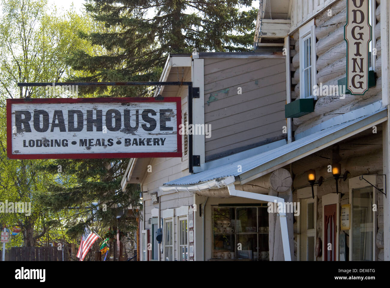 Talkeetna Alaska roadhouse sign Stock Photo - Alamy
