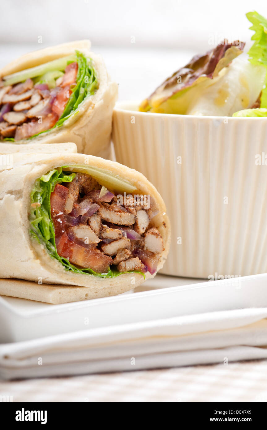 kafta shawarma chicken pita wrap roll sandwich traditional arab mid ...