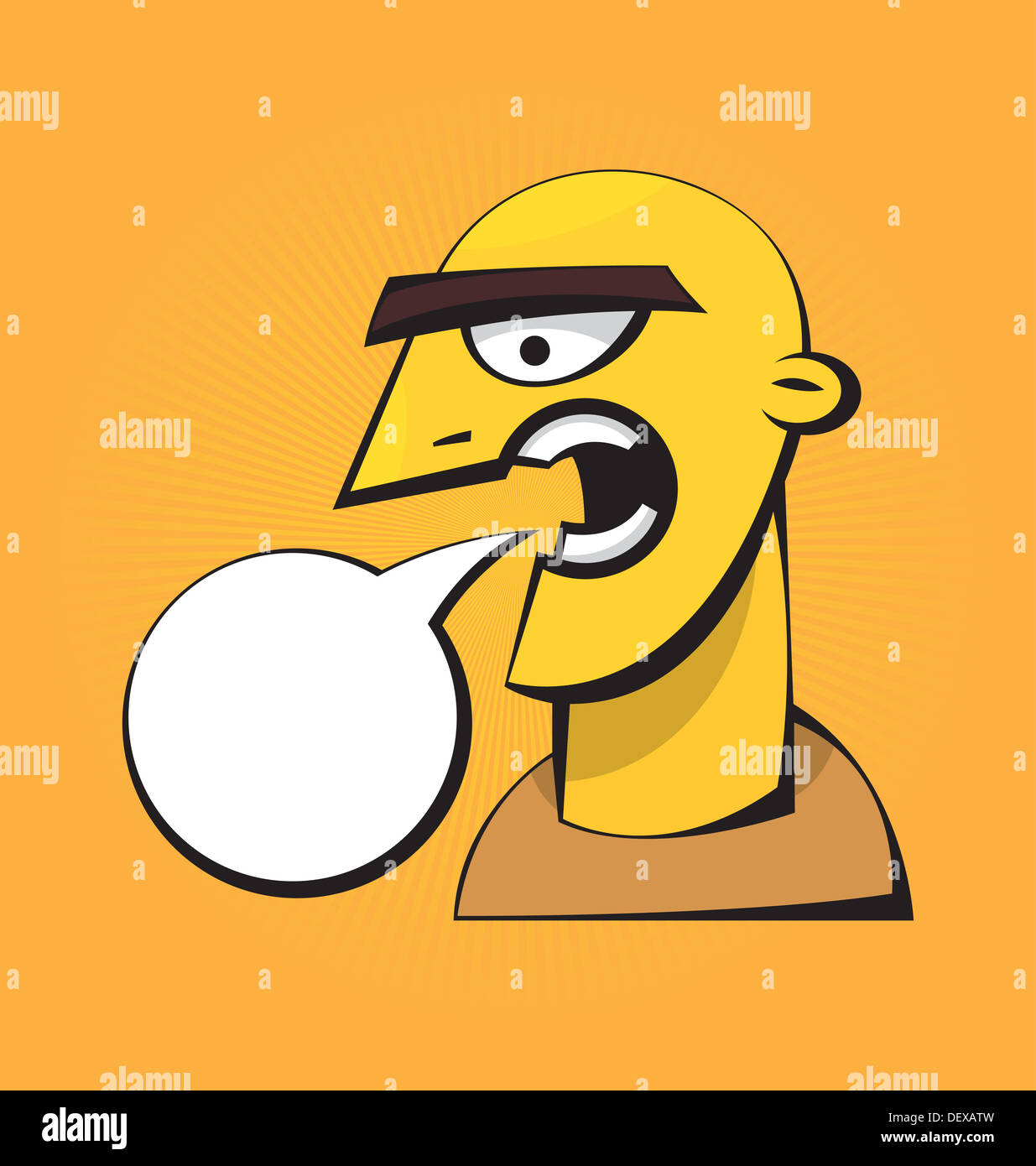 Cartoon angry man bubble hi-res stock photography and images - Alamy