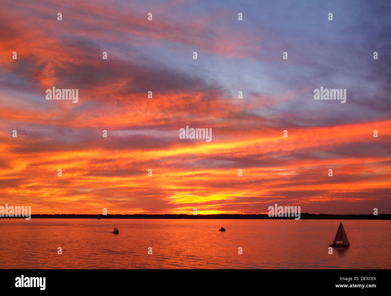 A Paintbrush Sunset Sky Over Presque Isle Bay During The Perry 200 ...