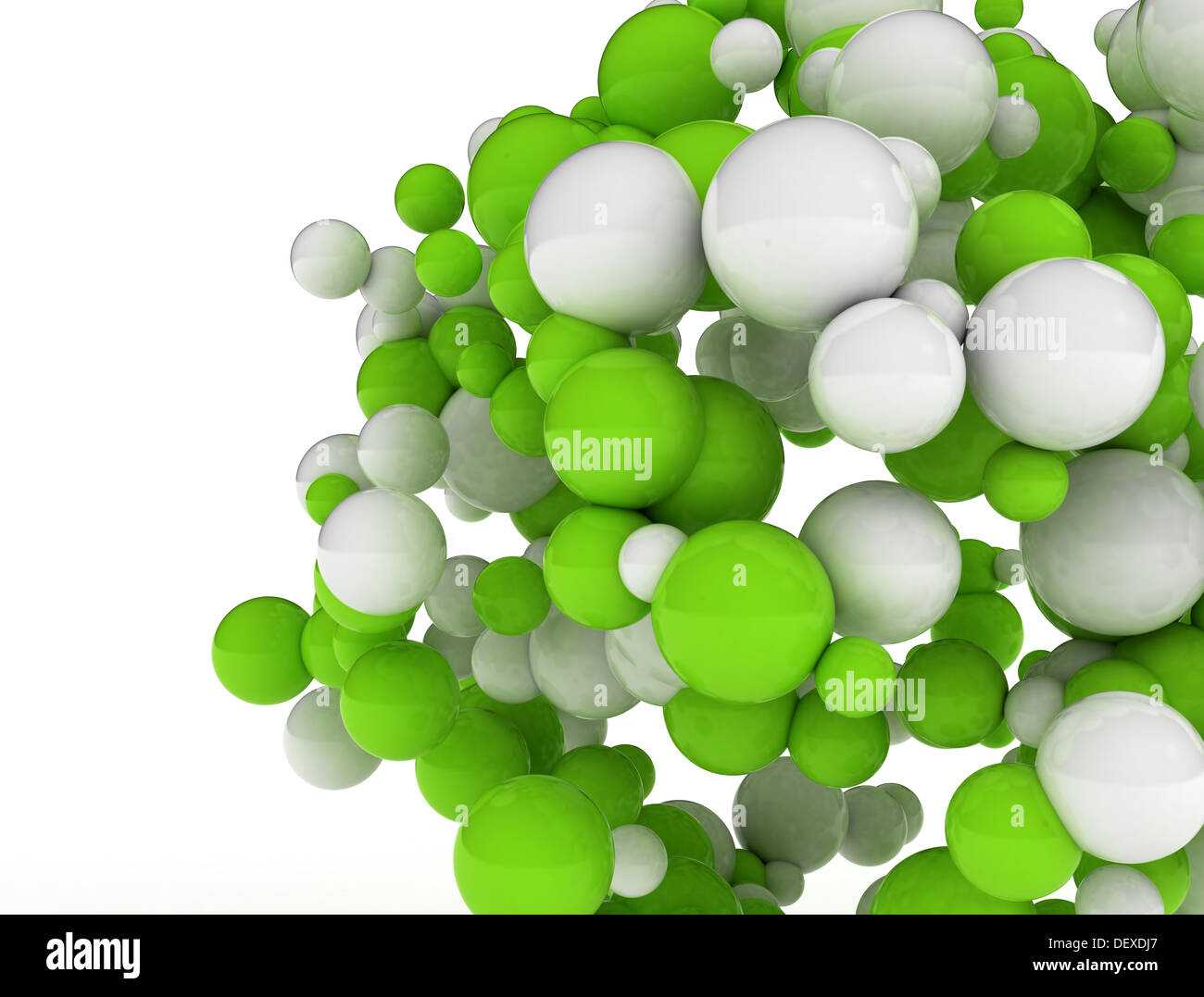 white and green spheres isolated on white background Stock Photo - Alamy
