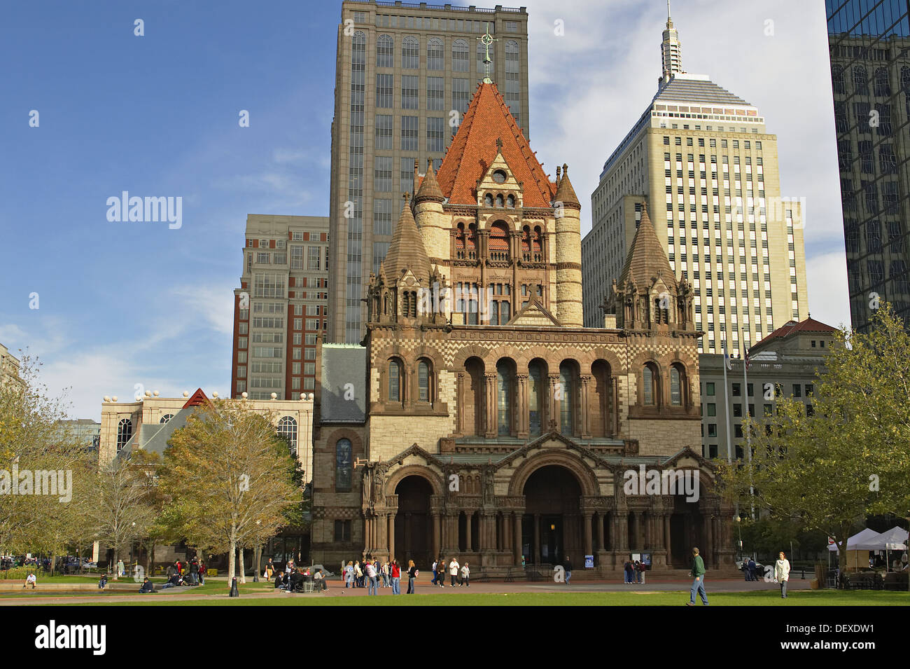 Massachusetts, Boston, Trinity Church in Copley Plaza, historical ...