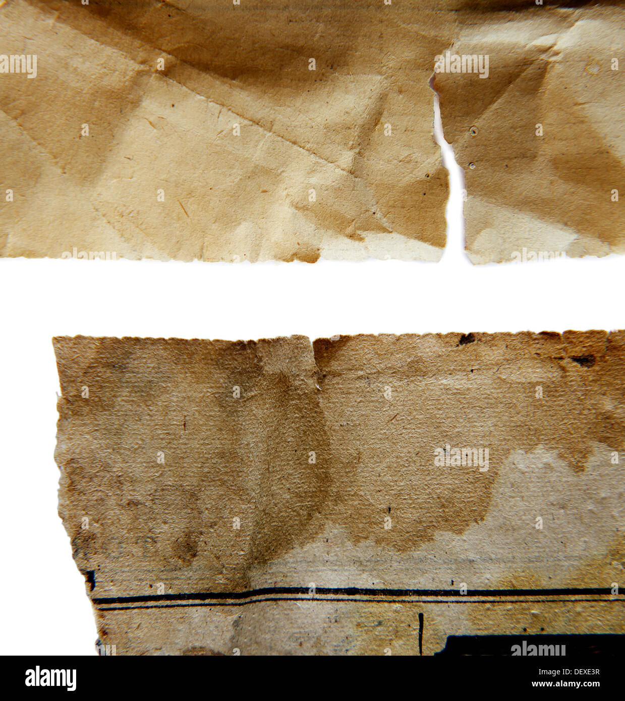 Closeup of old ripped paper on plain background Stock Photo - Alamy