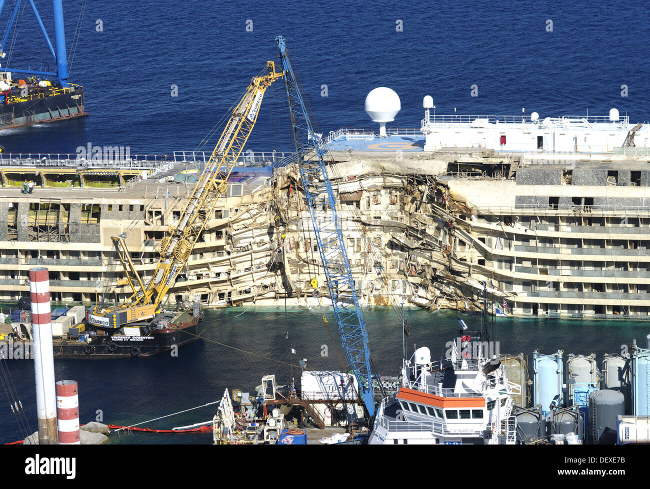 Damage to Costa Concordia straightened after parbuckling operations at ...