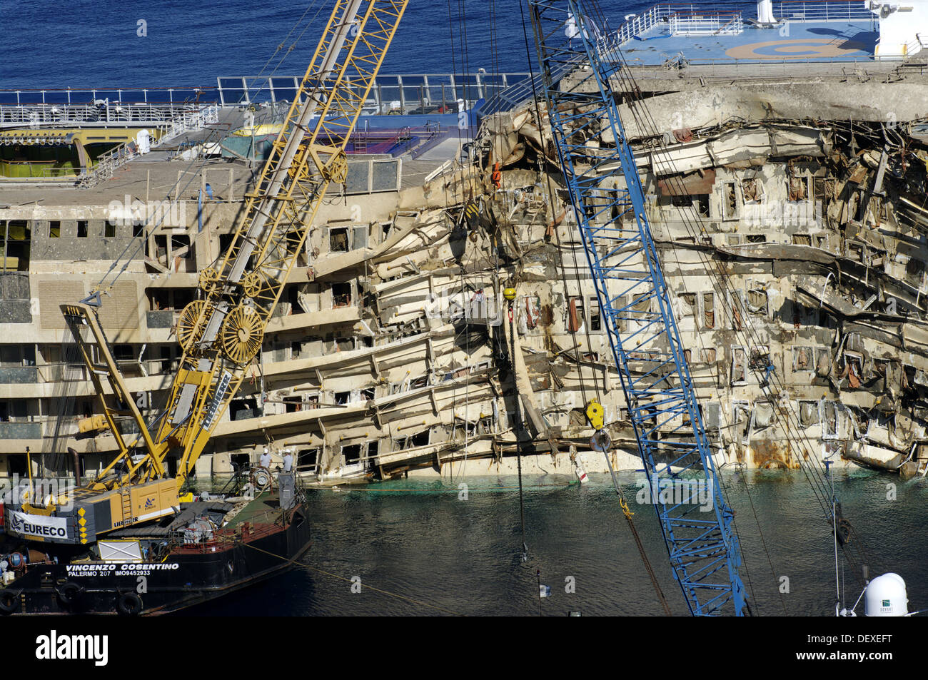 Damage to Costa Concordia straightened after parbuckling operations at ...