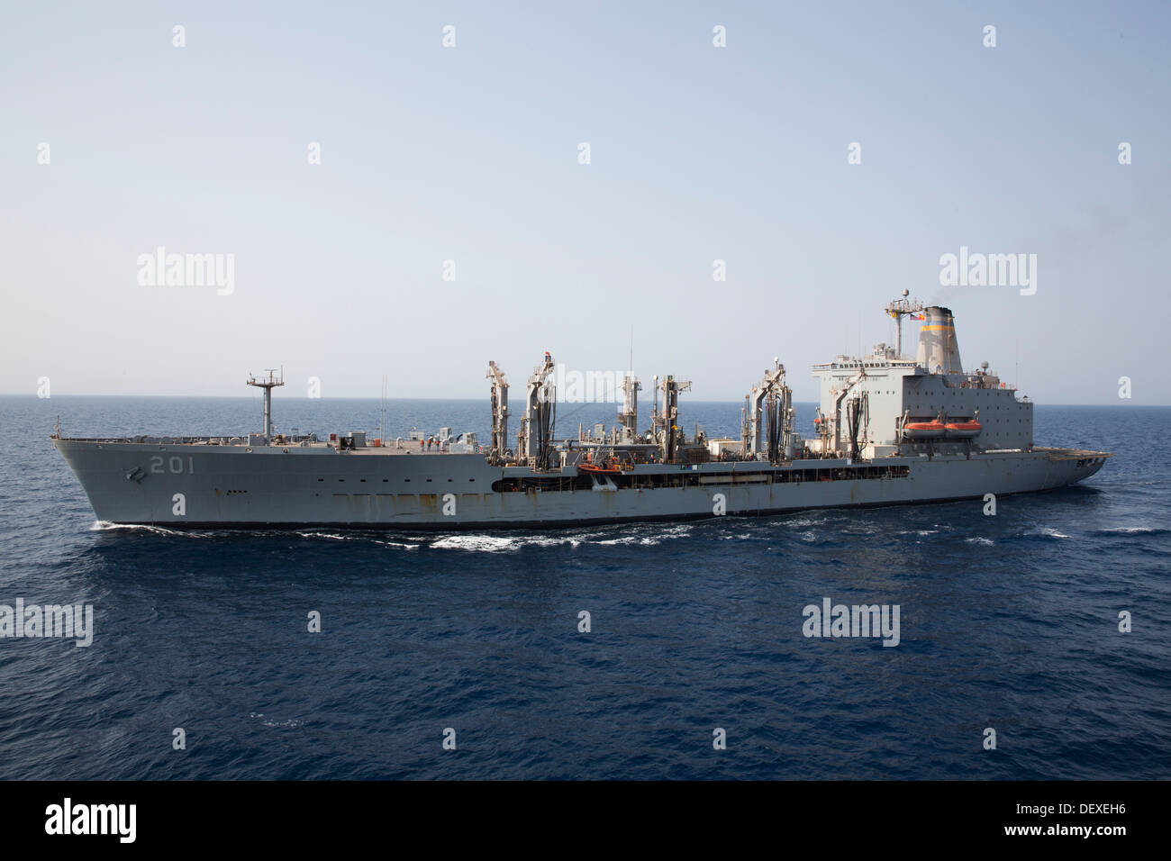 fleet replenishment oiler USNS Patuxent (T-AO 201) pulls alongside the ...