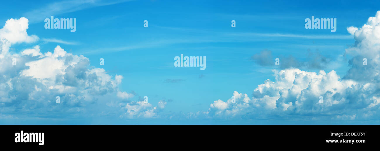 Panoramic skyscape with Cumulonimbus clouds - natural background Stock ...