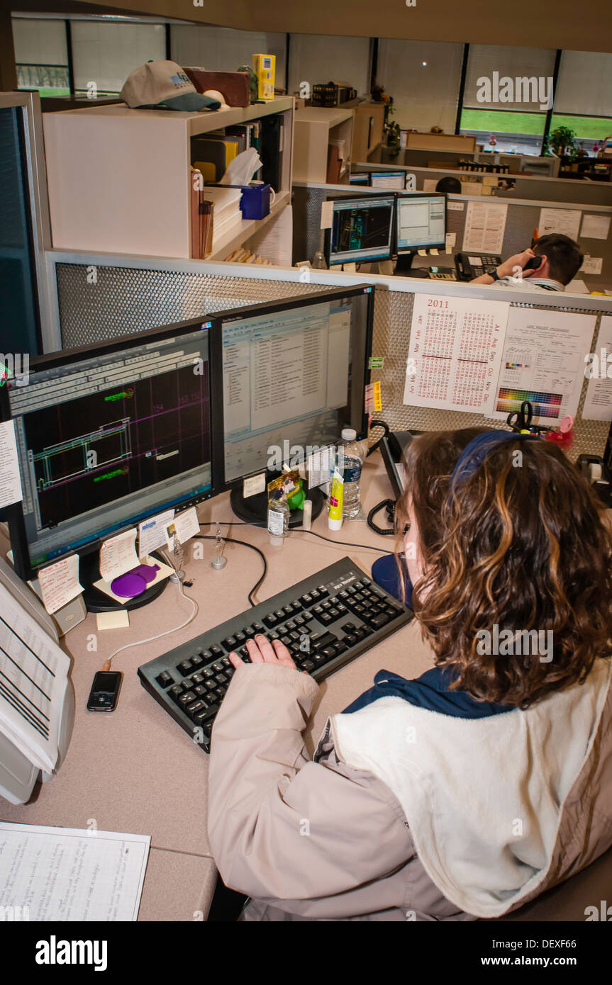 Professional engineering, construction office environment Stock Photo ...