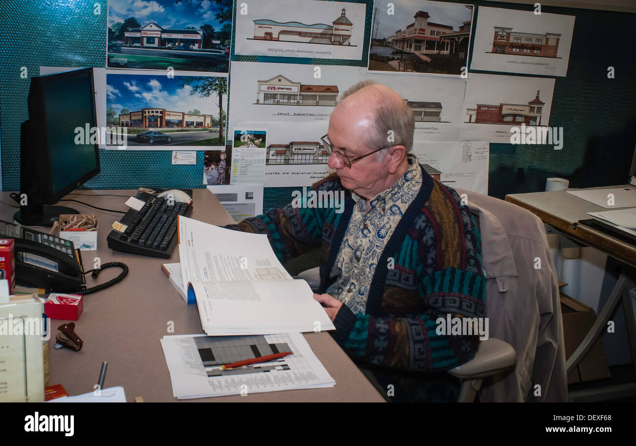 Professional engineering, construction office environment Stock Photo ...