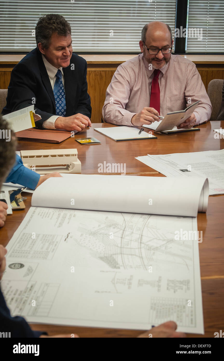 Professional engineering, construction office environment Stock Photo ...