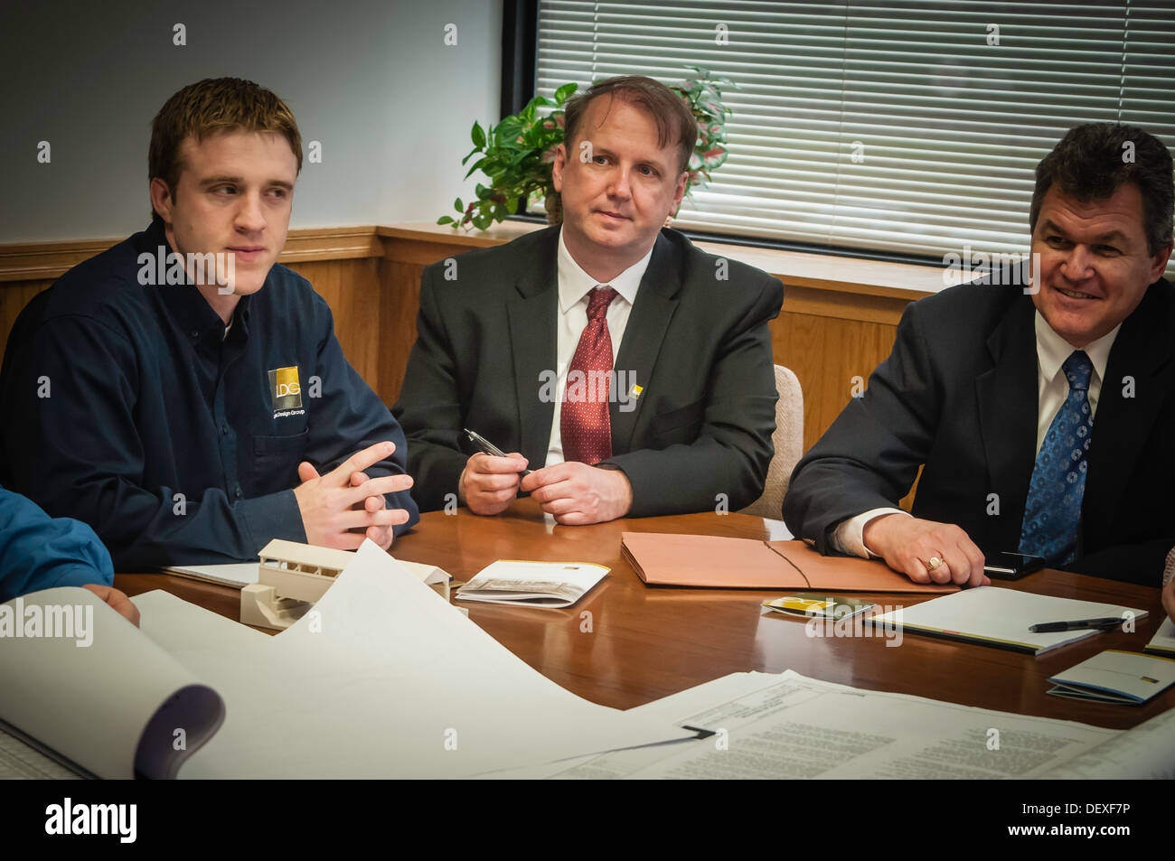 Professional engineering, construction office environment Stock Photo ...