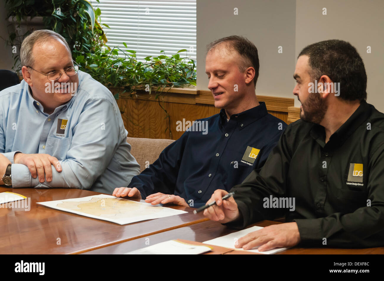 Professional engineering, construction office environment Stock Photo ...