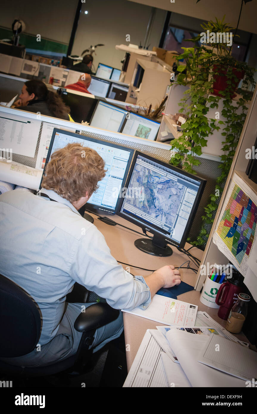 Professional engineering, construction office environment Stock Photo ...